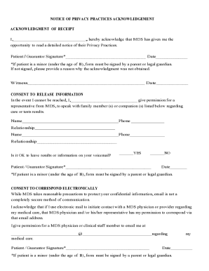 Fillable Online Privacy Policy Acknowledgment Fax Email Print - pdfFiller