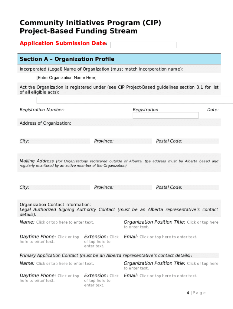 CIP Operating Application - Open Government Program Doc Template ...