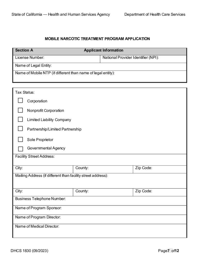 Fillable Online NTP Applications and Forms - DHCS - CA.gov Fax Email ...