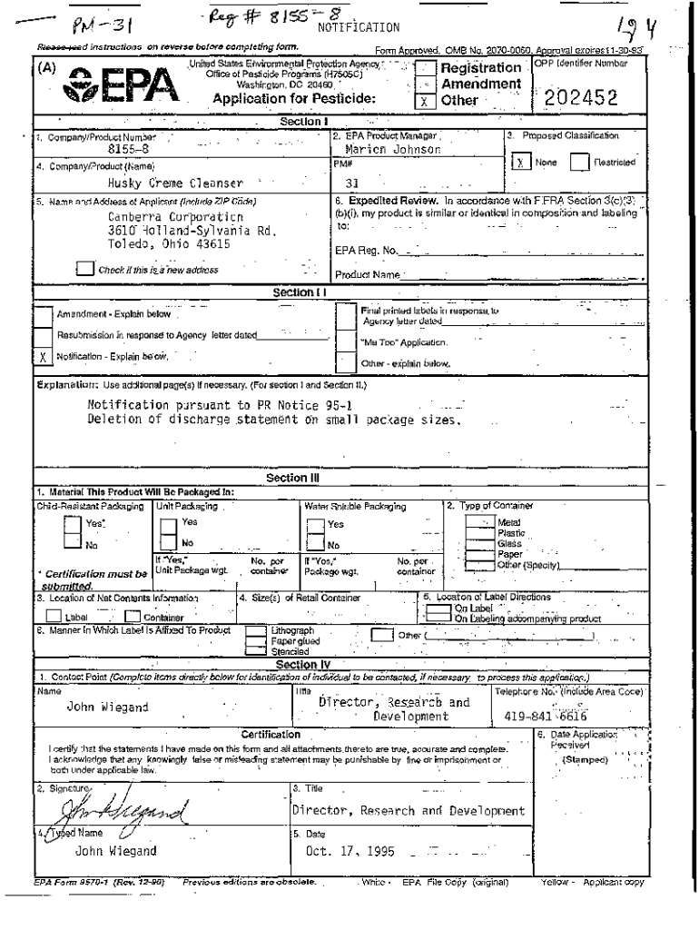 Fillable Online U.S. EPA, Pesticide Product Label, HUSKY CREME ... Fax ...