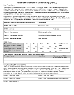 Fillable Online 15 Hours Funded Entitlement Parent Declaration Form Fax ...