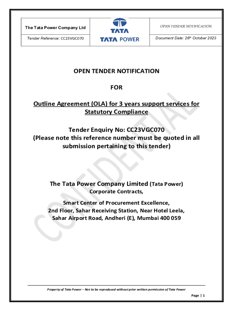 Fillable Online Outline Agreement (OLA) for 2 years for Accounts payable ... Fax Email Print ...