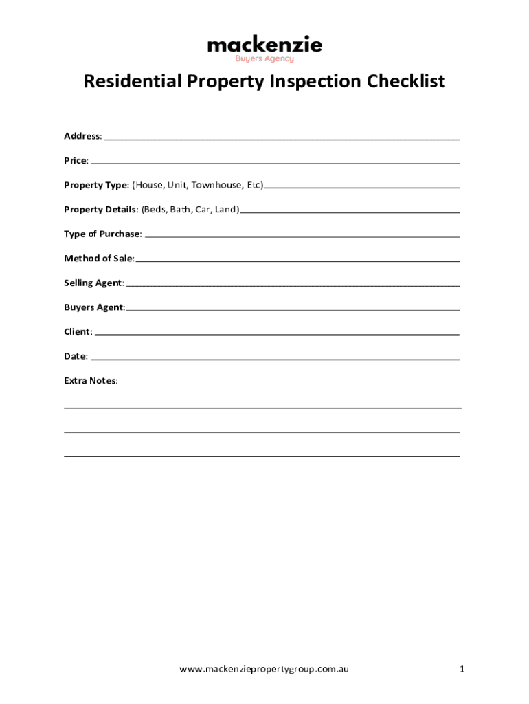 Fillable Online Mackenzie-Residential-Property-Inspection-Checklist ...