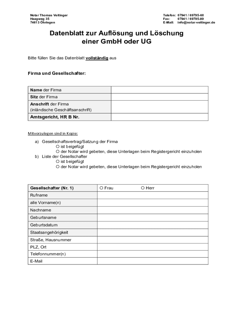 Ausfüllbar Online 220621datenblatt-loeschung-aufloesung-gmbh-oder-ug.docx Fax Email Drucken ...