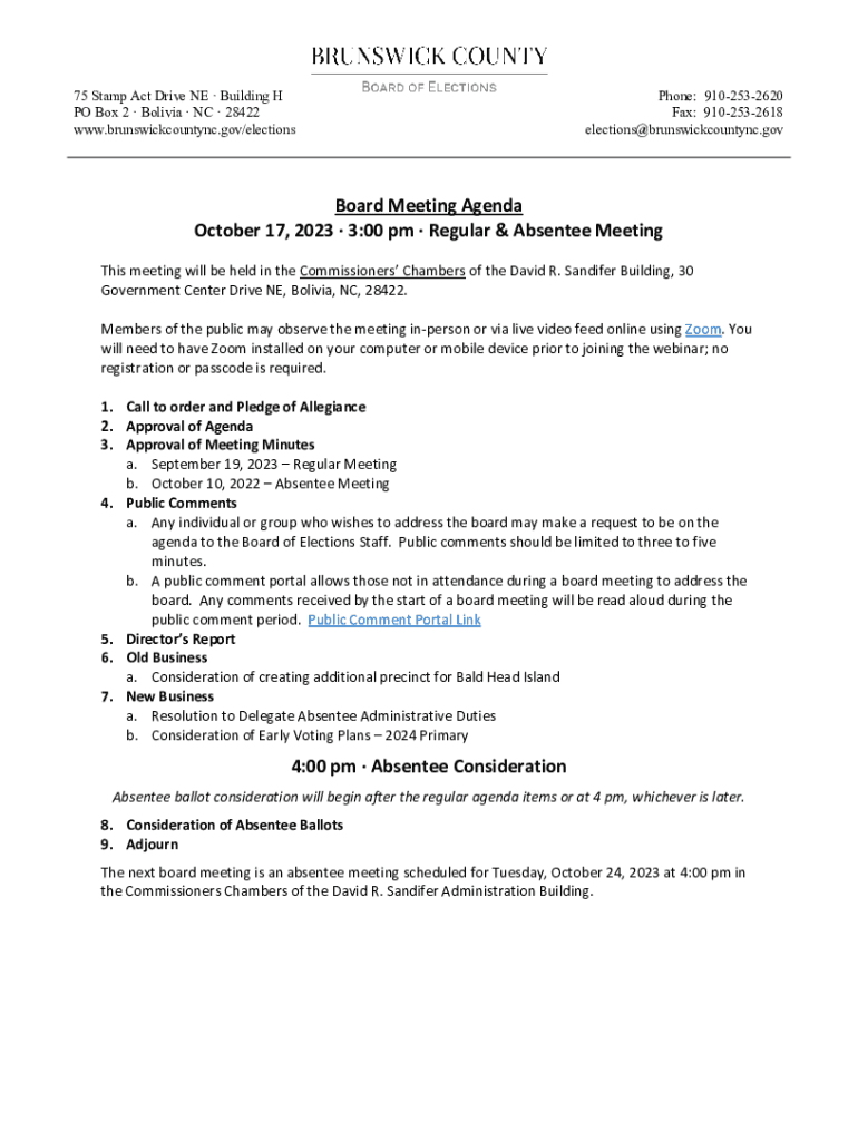 Fillable Online One-Stop Early Voting - Brunswick County Government Fax Email Print - pdfFiller