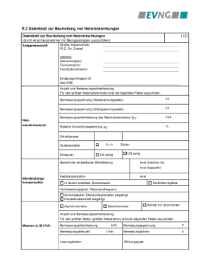 Ausfüllbar Online E.2 Datenblatt zur Beurteilung von Netzrckwirkungen ...