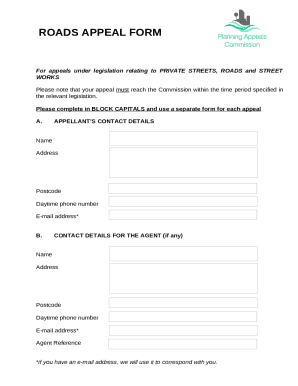 roads appeal Doc Template | pdfFiller