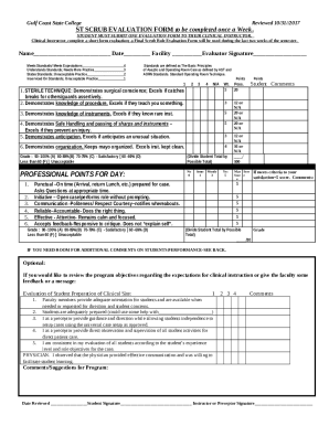 STUDENT SCRUBEVALUATION Doc Template | pdfFiller