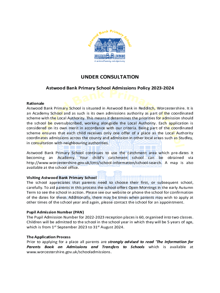 Fillable Online Astwood Bank Primary School catchment area and reviews ...