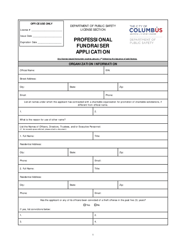 Fillable Online PROFESSIONAL FUNDRAISER INFORMATION SHEET ... Fax Email ...