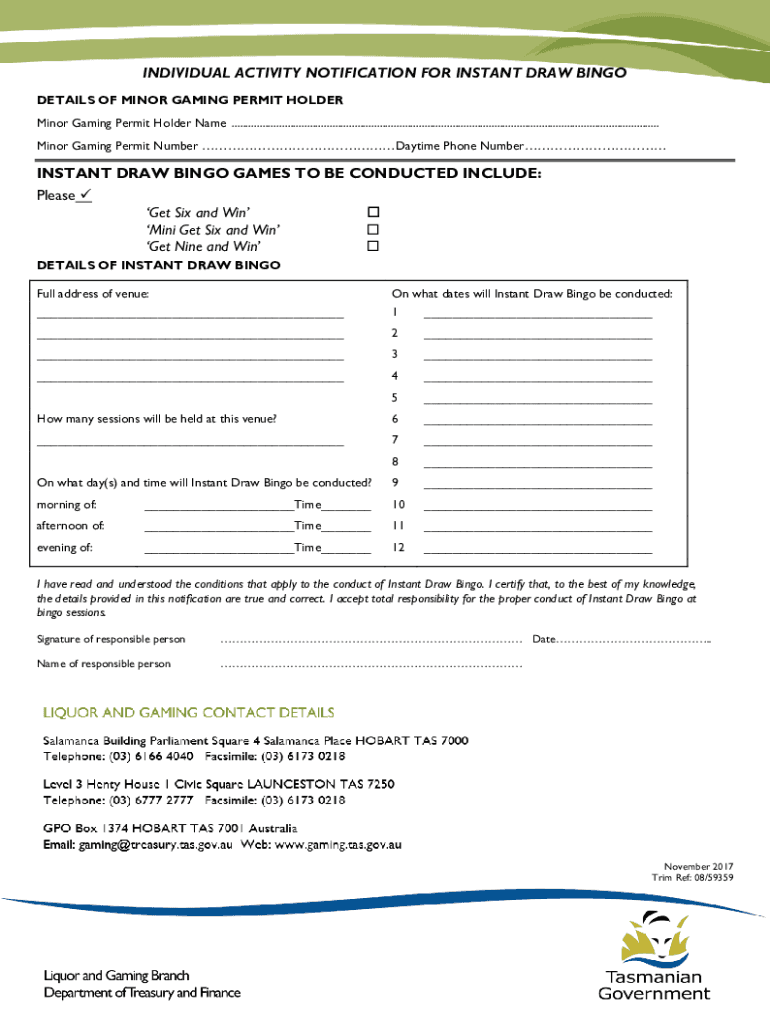 Fillable Online APPLICATION FOR BINGO LICENSEUS Charitable Gaming Fax ...