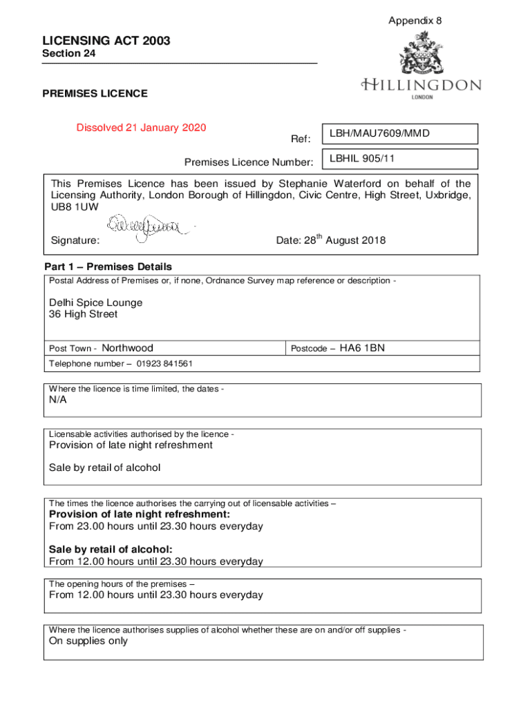 Fillable Online modgov hillingdon gov Licensing (Scotland) Act 2005 ...