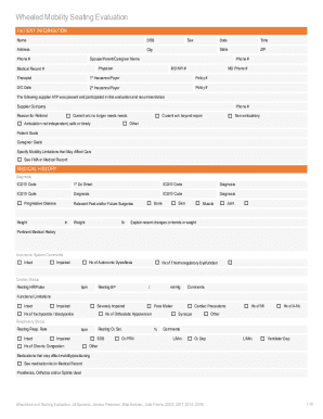 Fillable Online Wheeled Mobility Seating Evaluation Form Fax Email ...