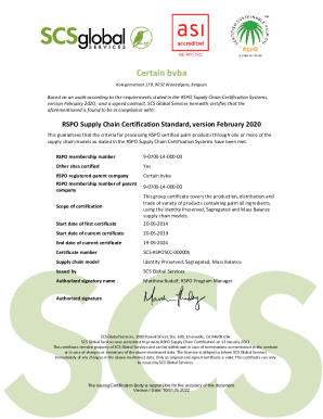 Fillable Online Revised RSPO Supply Chain Certification Standard and ...