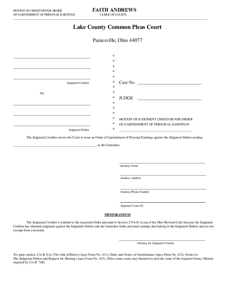 Fillable Online State ex rel. Andrews v. Lake Cty. Court of Common Pleas Fax Email Print - pdfFiller