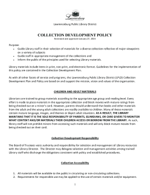 Fillable Online Lawrence Public Library Approved on 7/16/19 Collection ...