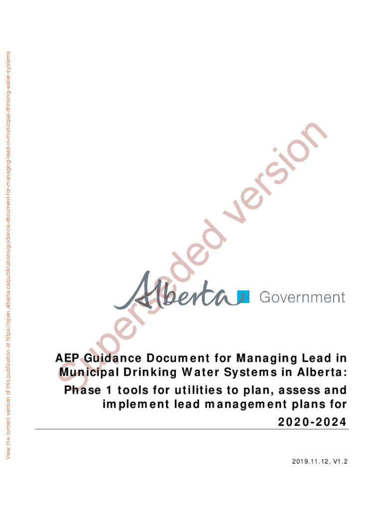 Fillable Online open alberta Managing lead in drinking water systems ...