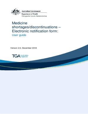 Fillable Online Medicine Shortages. Electronic Notification Form User ...