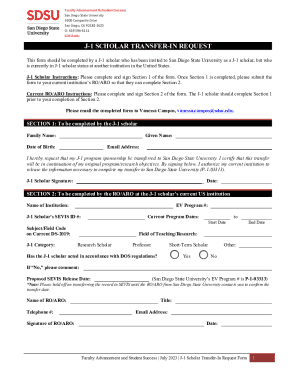 Fillable Online fa sdsu J-1 Transfer-In Request Form.docx Fax Email ...