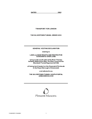 Fillable Online Form of General Vesting Declaration of land and new ...