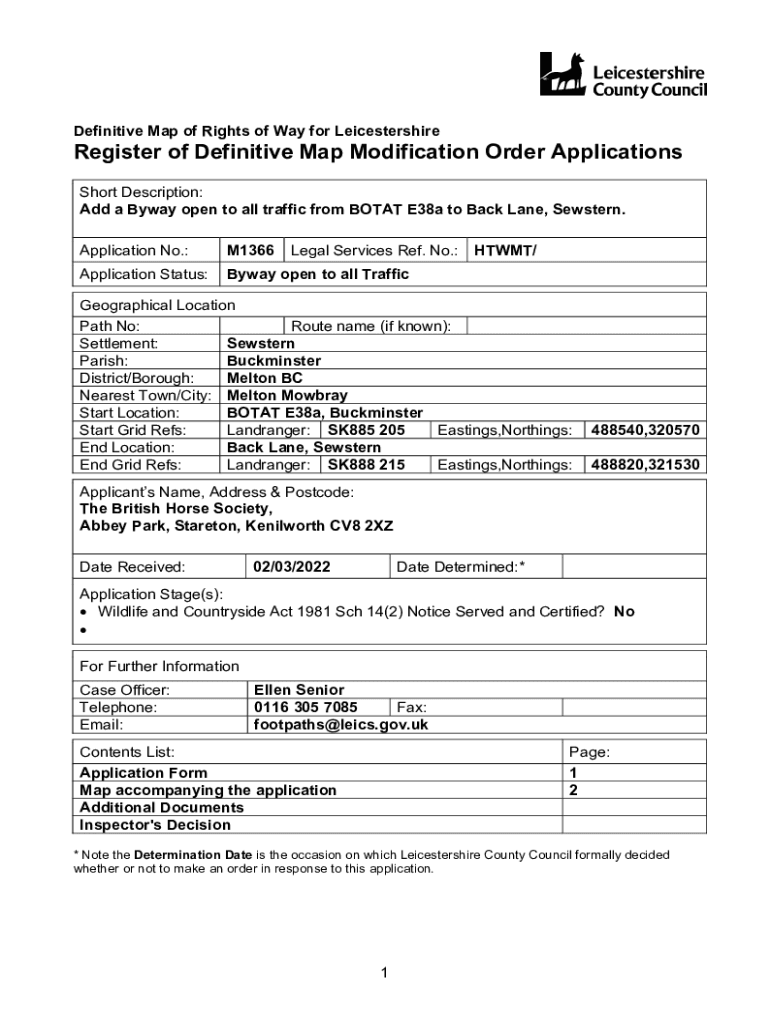 Fillable Online GUIDANCE NOTES FOR THE DEFINITIVE MAP ... Fax Email ...