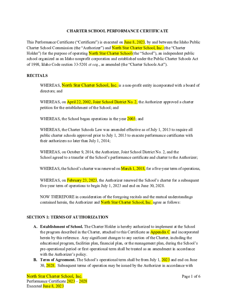 Fillable Online Performance Certificate 20232028 Fax Email Print ...