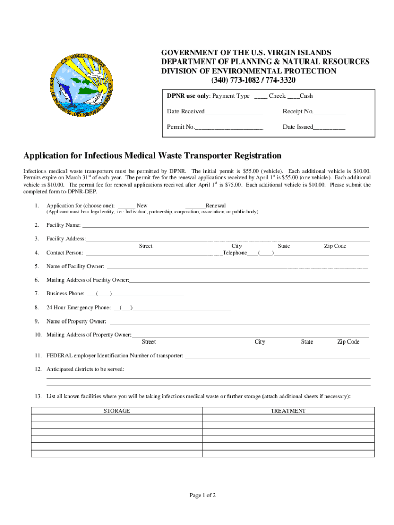Fillable Online dpnr vi United States Virgin Islands Department of ...