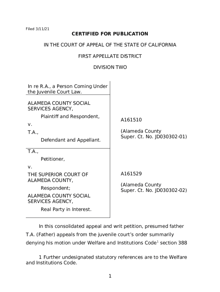 Hearing Father's Section 388 Motion Doc Template | pdfFiller