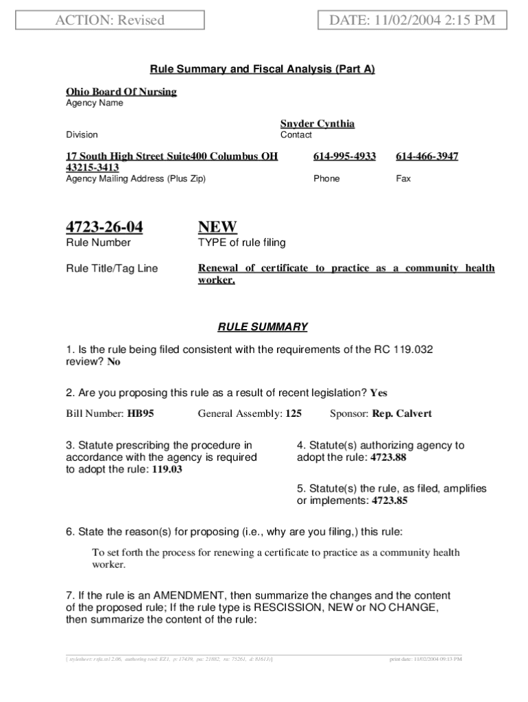 Fillable Online Chapter 4723-4 - Ohio Administrative Code Fax Email ...