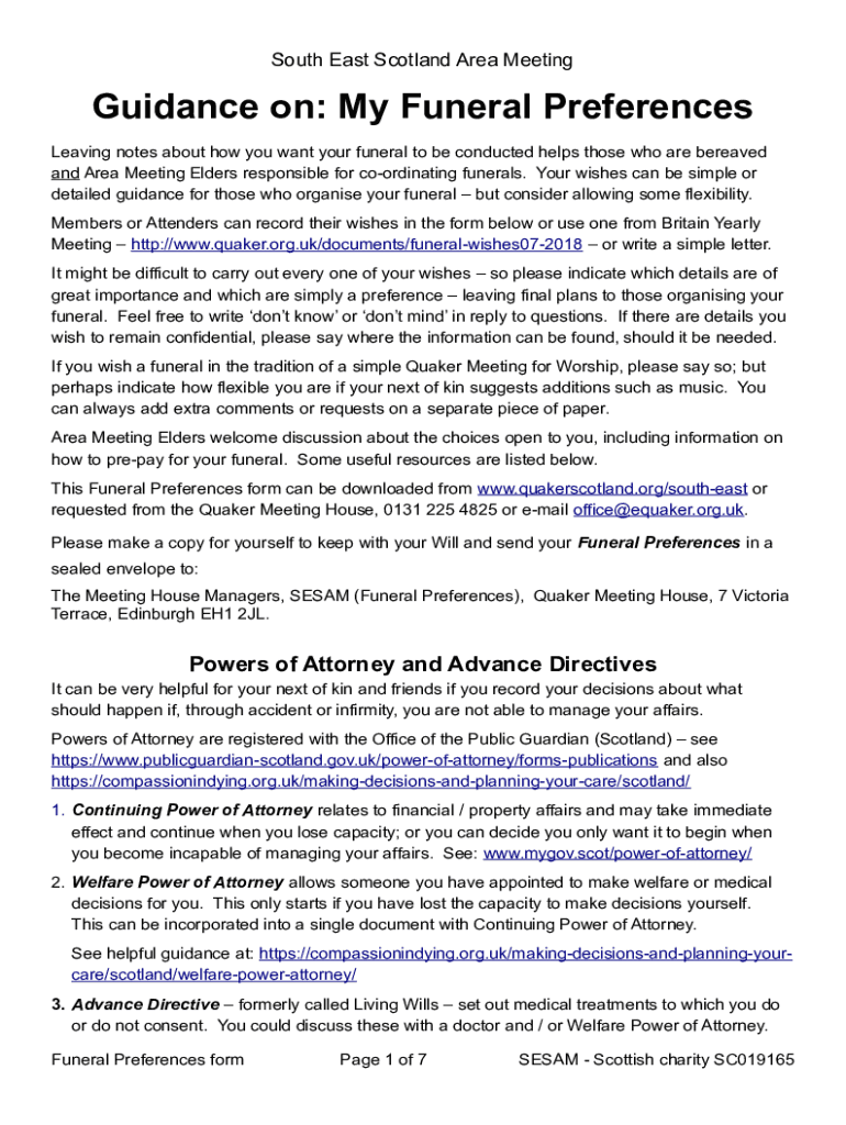 Fillable Online Information for families following a bereavement Fax ...