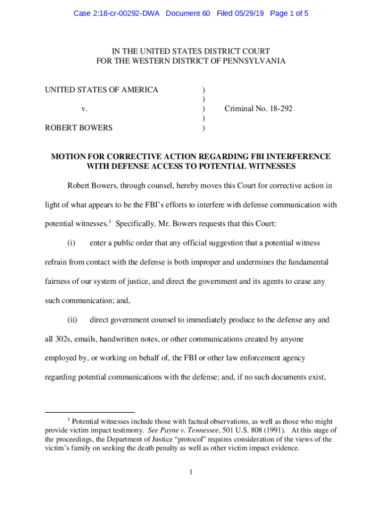 Fillable Online 2:18-cr-292 USA v. Bowers Fax Email Print - pdfFiller