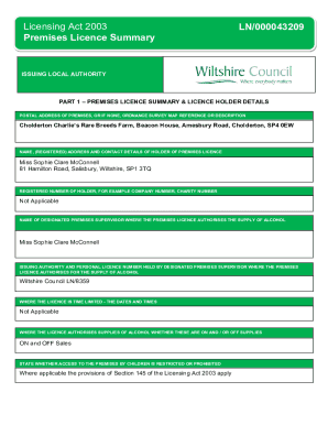 Fillable Online Licensing Act 2003 (Premises licences and - Legislation ...