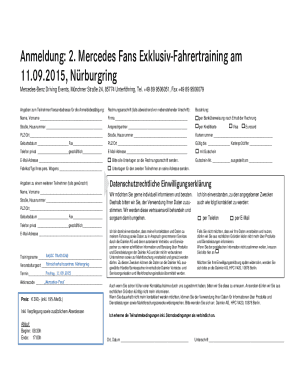 Ausfüllbar Online driving-events-anmeldeformular-de. ... Fax Email ...