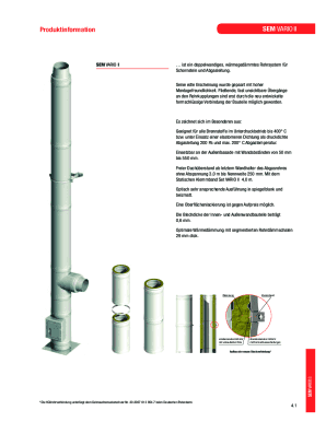 Ausfüllbar Online SEM VARIO II Edelstahlrohr Abgassystem doppelwandig ...