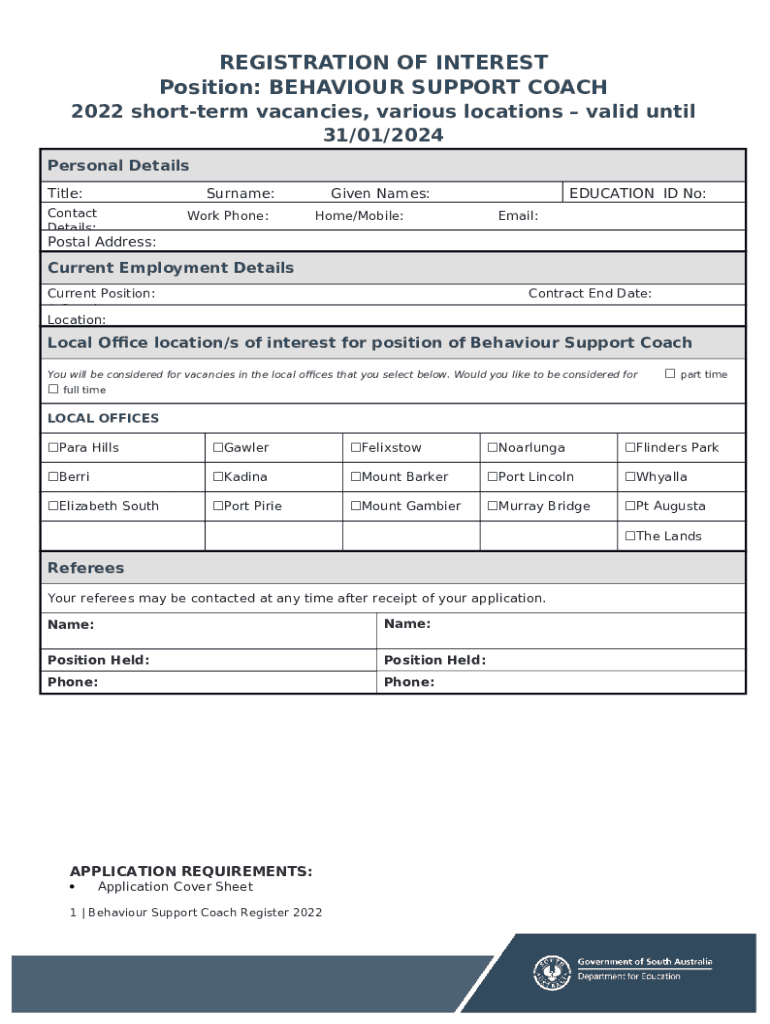 Behaviour support coach registration . Behaviour support coach locum ...