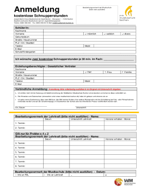 Ausfüllbar Online Anmeldeformular Instrument de Fax Email Drucken ...
