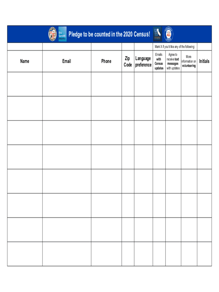 Fillable Online Pledge to be Counted sheet Fax Email Print - pdfFiller