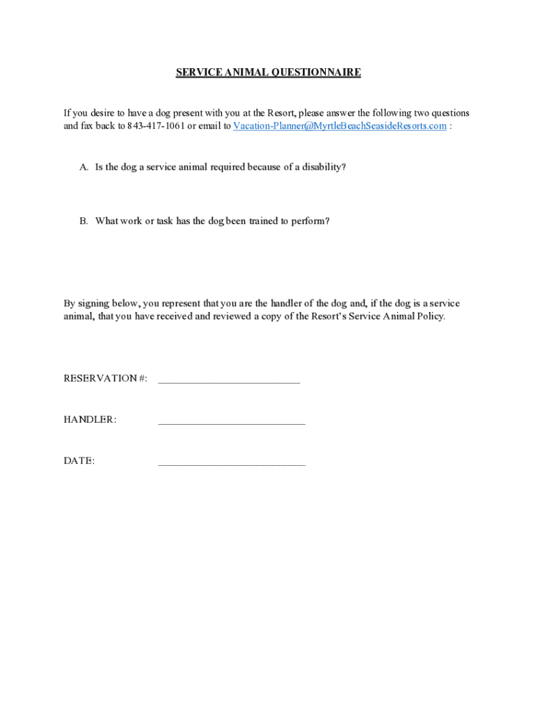 Fillable Online Distinguishing a Fraudulent Service Dog From a Real One ...