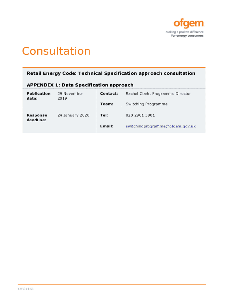 Fillable Online Ofgem consults on schedules to the Retail Energy Code ...