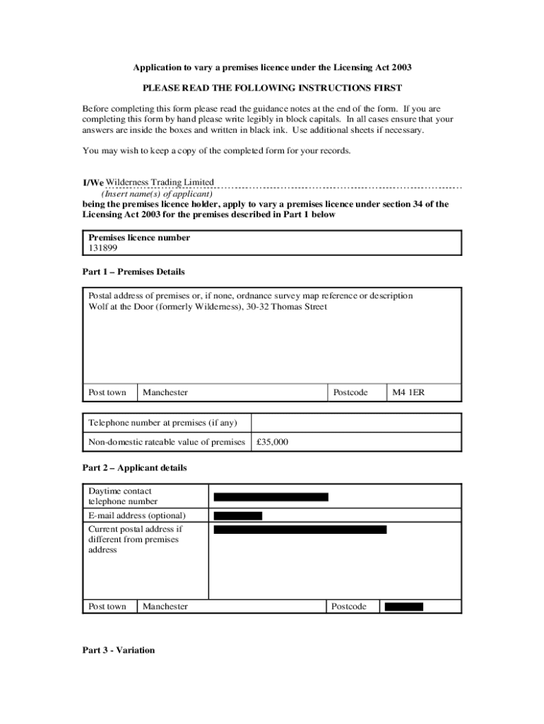 Fillable Online Wolf at the Door (formerly Wilderness), 30-32 Thomas ...