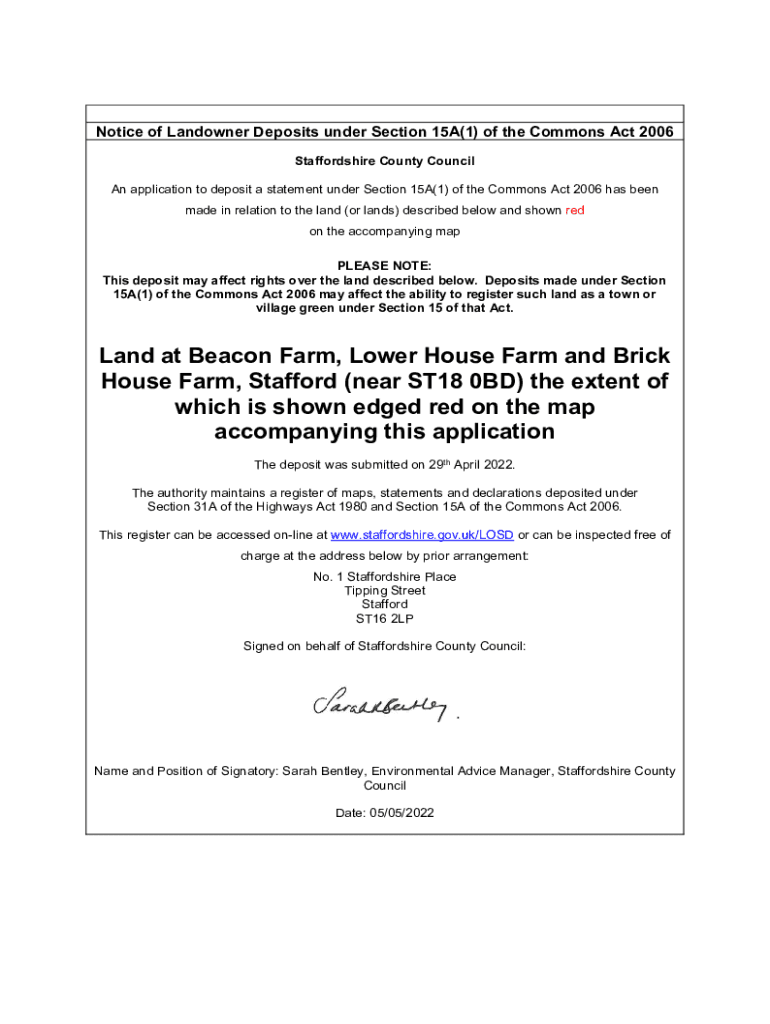 Fillable Online Form CA17 - Schedule 2 - Form of Notice of Application ...