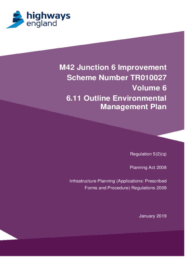 Fillable Online infrastructure planninginspectorate gov M42 Junction 6 ...