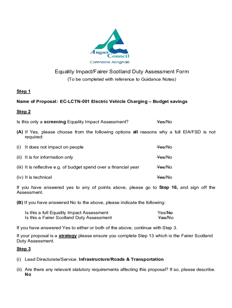 Fillable Online Equality Impact/Fairer Scotland Duty Assessment Form ...