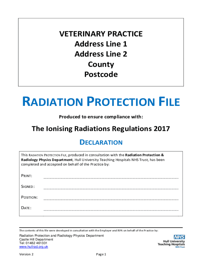 Fillable Online The Application of the Ionising Radiation Regulations ...