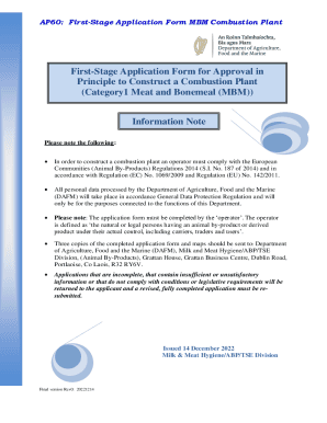 Fillable Online AP60: First-Stage Application Form MBM Combustion Plant Fax Email Print - pdfFiller