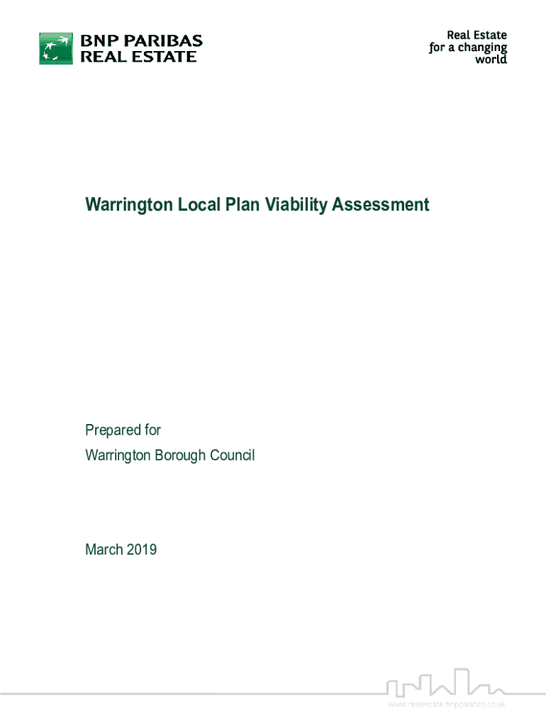 Fillable Online Warrington Local Plan viability assessment final. Local plan Fax Email Print ...