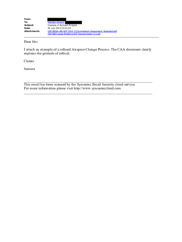 Fillable Online infrastructure planninginspectorate gov Example of Refused Airspace - National ...