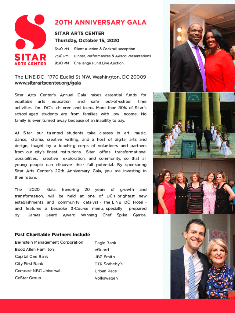 Fillable Online 20TH ANNIVERSARY GALA Fax Email Print - pdfFiller