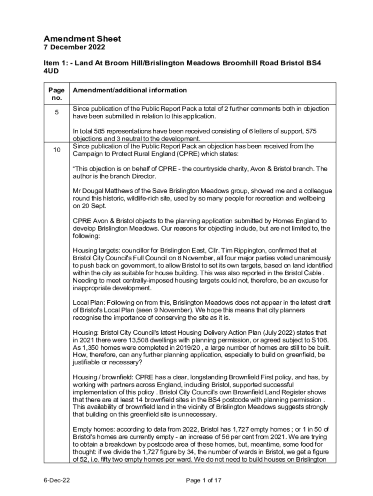 Fillable Online democracy bristol gov Land At Broom Hill Broomhill Road ...