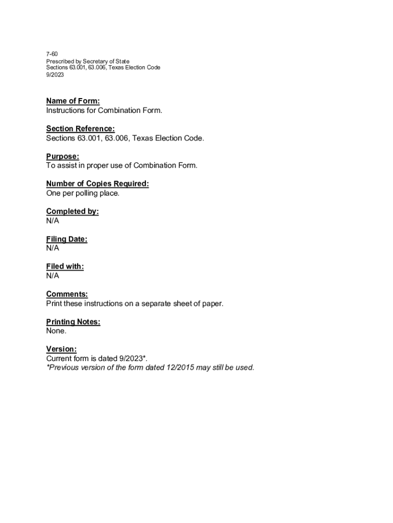 Fillable Online Instructions for Combination Form. Fax Email Print - pdfFiller